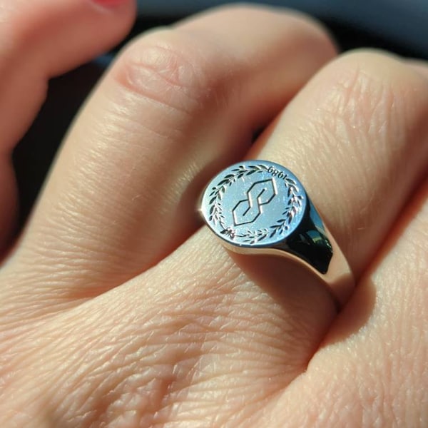 Custom Signet Ring College Emblem Signet Ring -personalized Ring Class ...