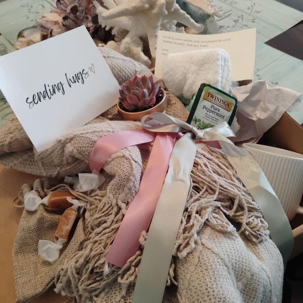 Sending Healing Vibes Gift Box for Women, Succulent, Socks, Candle, Get ...