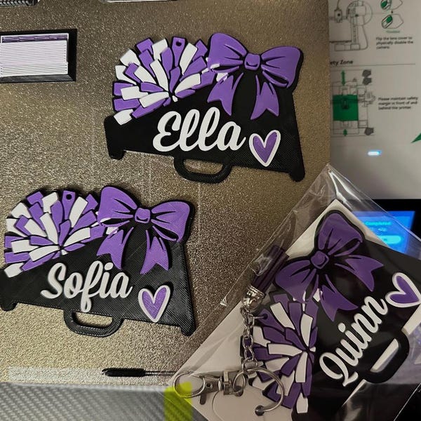 Custom 3D Printed Cheer Keychain - Personalized Cheerleading Bag Tag - Etsy
