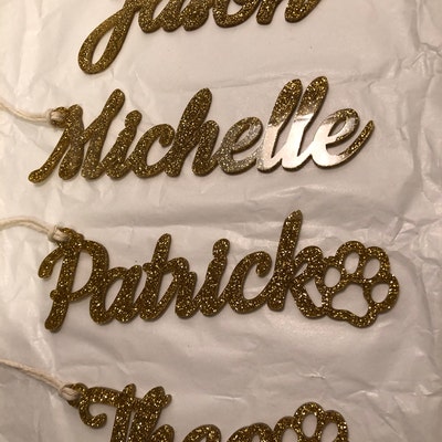 Custom Acrylic Name Tags Acrylic Stocking Tag Personalized Tags Cutout ...