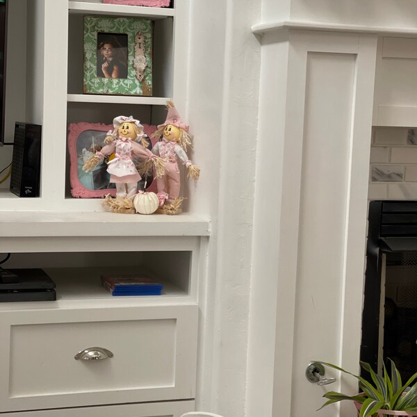 Pink and White Buffalo Check Pumpkins Set of 3/ Shabby Fall/ Cottage ...