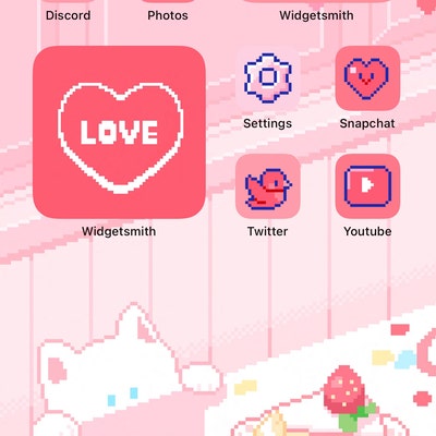 63 App Icon Pack / Pink Party / Wallpapers & Widgets / Pixel / Ios App ...