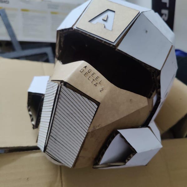 Sci-fi Troop or Pilot Helmet Cardboard Template | Resizable SVG PDF ...
