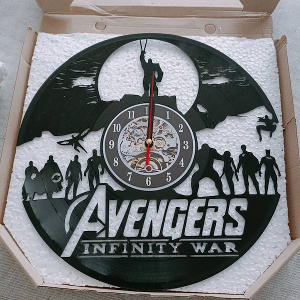 Iron Man Vinyl Record Round Wall Clock Marvels Artwork Superhero Gifts ...