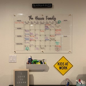 Acrylic Family Planner Personalized Monthly Calendar Dry - Etsy