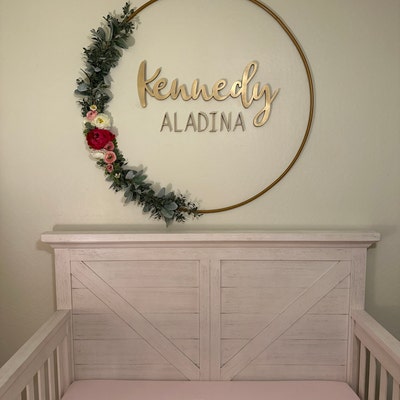 All Wood Personalized Name Sign Nursery Above Bed Crib Script Cursive ...