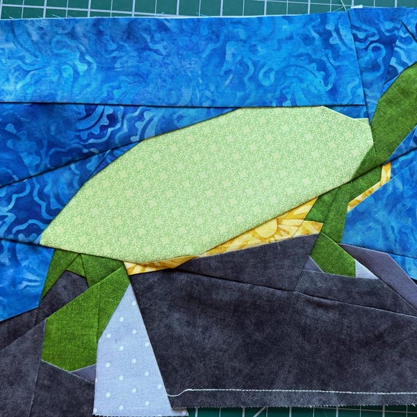 Turtle Fpp--woodland and Riverside Animals Series--paper Piecing Quilt ...