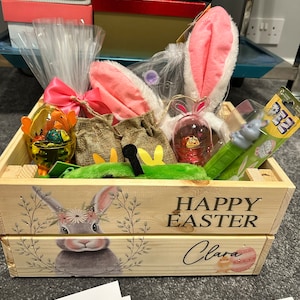Personalised Easter Crate Personalised Easter Box Floral Design Easter ...