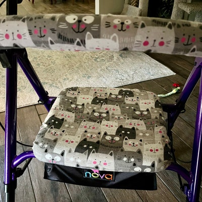 Flannel Rollator Walker Seat Cover Bar Cover Paws Hearts - Etsy