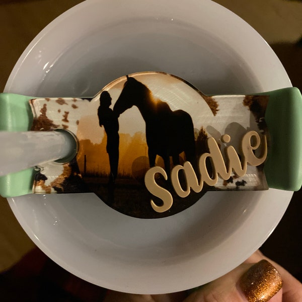 Western Barrel Racing Stanley Cup Topper, Name Lid Tumbler Topper, 40oz ...