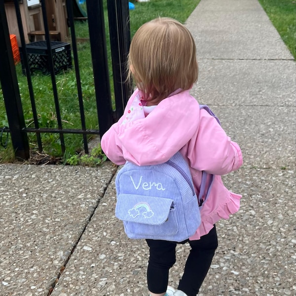 Personalized Baby Backpack,hand Embroidered Kids Backpack, Cute Mini ...