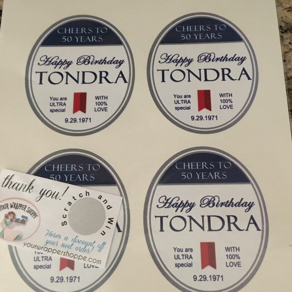 Blue and Silver Beer Ultra Inspired Custom Beer Labels ~ Perfect for ...
