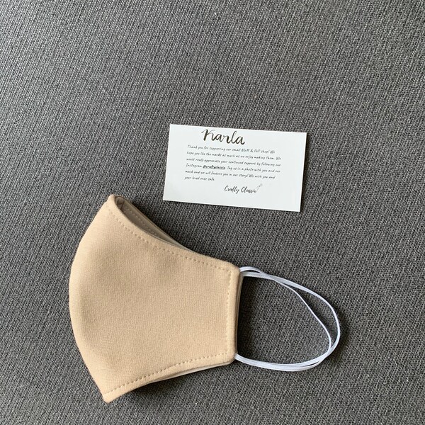 Neutral Cream Beige Tan Mauv Face Mask - Reusable, Washable, Fashion ...