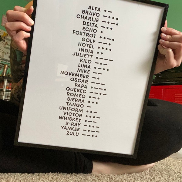 Phonetic Alphabet, Morse Code Sign Printable Wall Art, Spelling ...