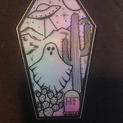 Holographic Sticker, Coffin Sticker, Ghost, Cactus, Flying Saucer, UFO ...