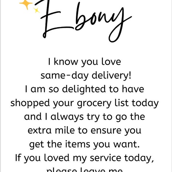 Sudster Thank You Card for Customer, Thank You Note, Delivery Driver ...