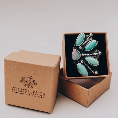 Kraft Ring Box 1 5/8 X 1 5/8 X 1 1/4 With Foam Insert Custom Branded ...