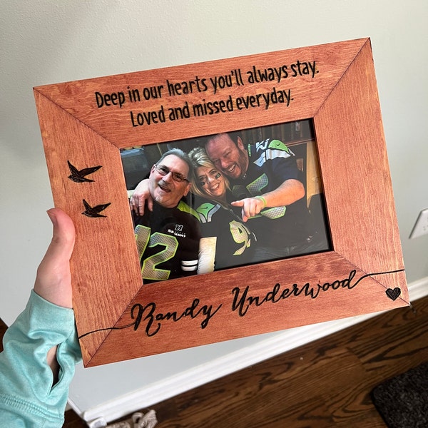 In Memory of Personalized Photo Frame Picture Frame, Custom Bereavement ...