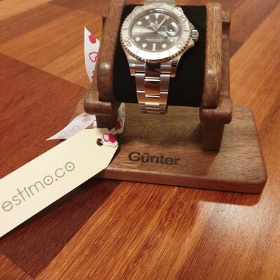 Mahogany Wood Watch Stand With Personalized Box, Wooden Watch Display ...