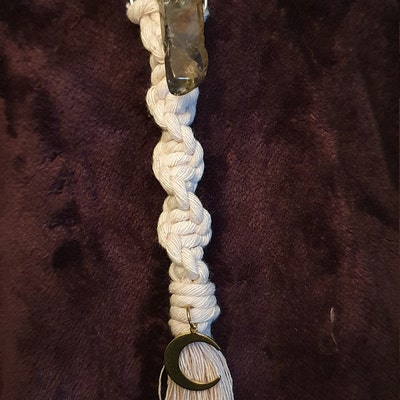 Coffee Crystal Macrame Keyrings, Rough Crystal Chunk Macrame Keyring ...