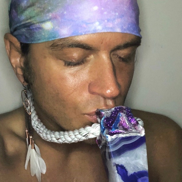 Green Abalone Shell & Aurora Borealis Crystal Pendant Chest Piece, OOAK ...