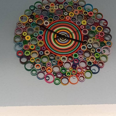 Wall Clock, Paper Clock, Colorful Clock, First Anniversary Gift, Paper ...