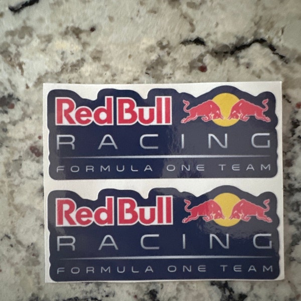 Red Bull Formula One (F1) Racing Blue Background Stickers X2 for Car ...