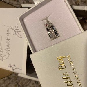 Class Ring Set, Sterling Silver Modern Class Rings, Personalized ...