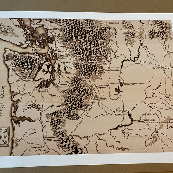 Colorado Giclee PRINT of a Woodburned Lotr-inspired Map on Art Paper - Etsy
