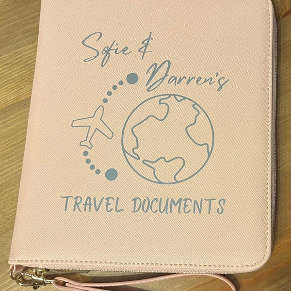 Personalised Travel Organiser, Passport Holder, Documents Wallet ...