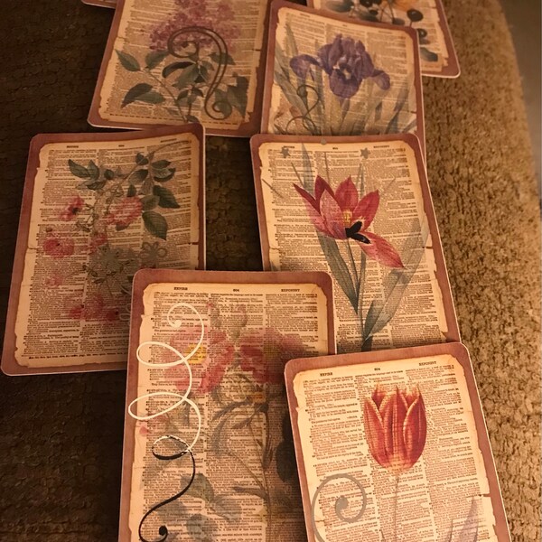 Botanical Book Pages 12 Sheets Coffee Dye - Approx 7.25 X 5" Paper ...