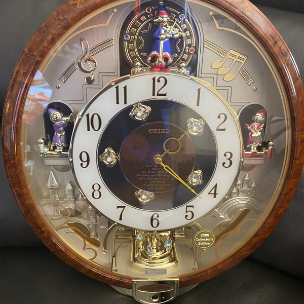 Seiko Melodies in Motion Swarovski Wall Clock * Castle and Trumpeting ...