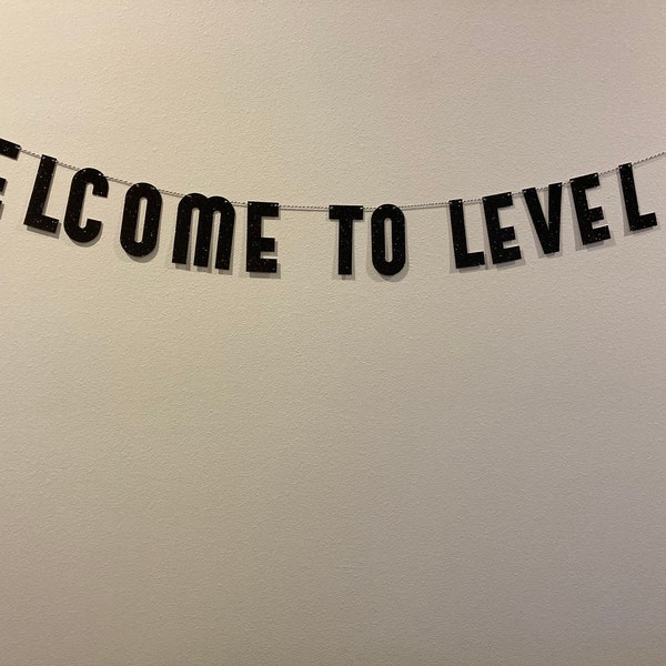 Welcome to Level 30 Banner: Glitter Birthday Party Decoration, Funny ...