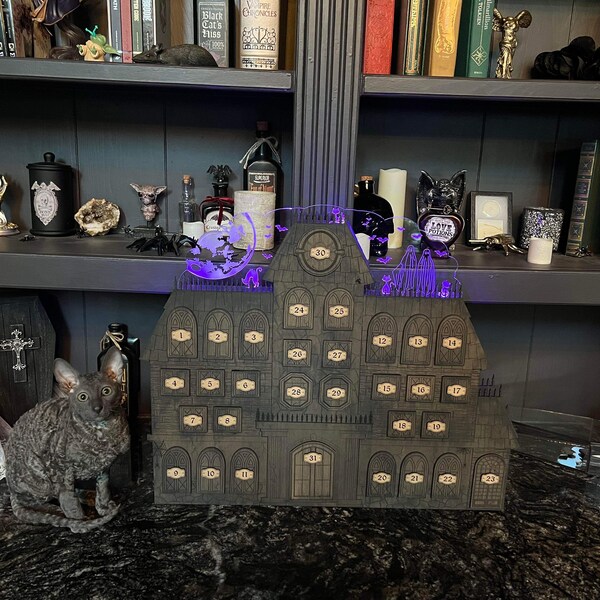 Personalized Halloween Countdown Advent Calendar Wooden Light up Zombie ...