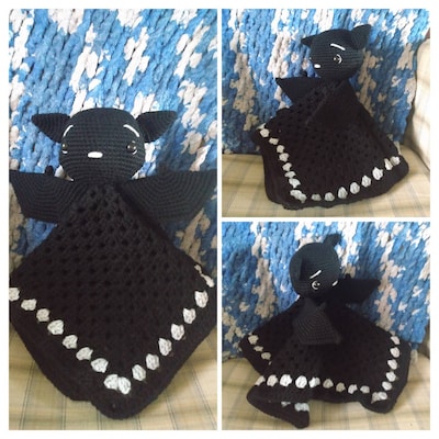 Crochet PATTERN Baby Bat Security Blanket Comforter Gift Baby Shower ...