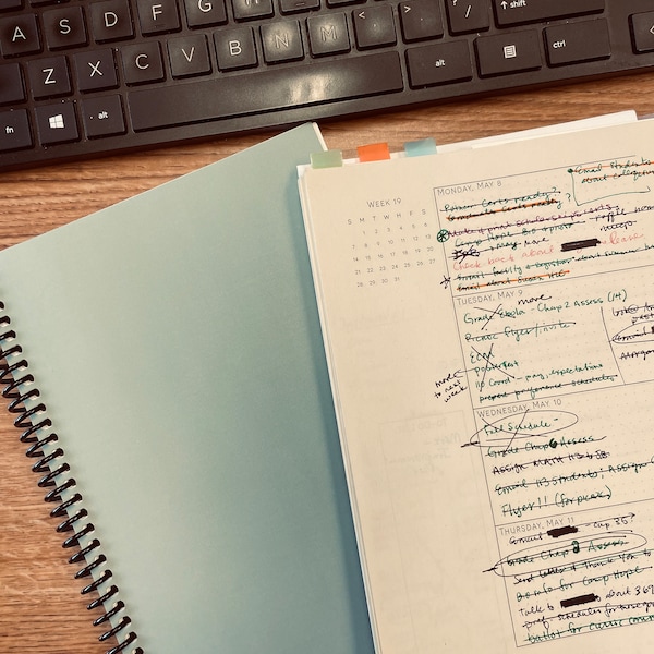 Guided Daily or Weekly Life Journal or Diary | A5 Hardback Linen Cover ...