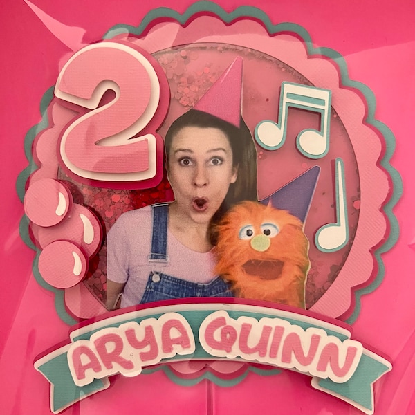 Bubble Gum Ms. Rachel Glitter Cake Topper - Etsy