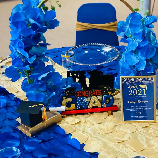 Blue and Gold Graduation Invitation Instant Download Graduation Party ...