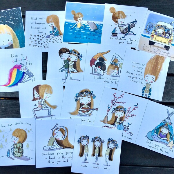 Postcards (set 4) by Cally Jane Studio - Etsy