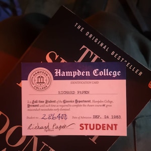 Fictional College Student ID Card Bookmark Dark Academia Classics ...