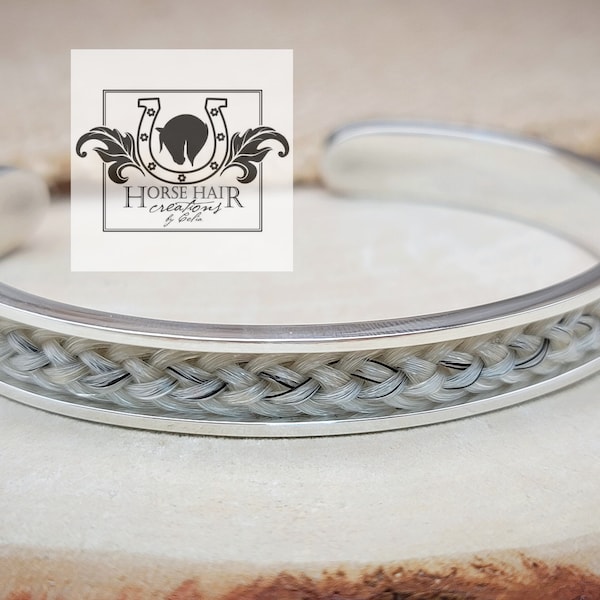 Horse Hair Cuff Bracelet - Solid Sterling Silver With No Centerpiece ...