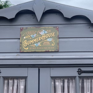 Personalised Summer House Sign Metal Garden Wall Door Decor Accessory ...