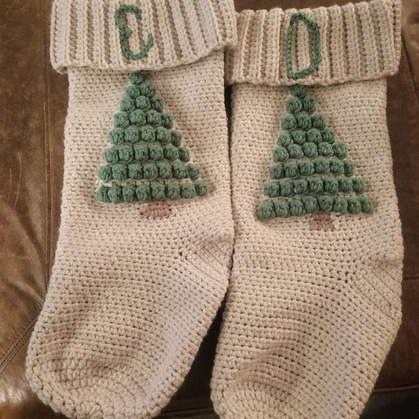 Crochet Stocking Pattern, Christmas Tree Stocking, Christmas Crochet ...