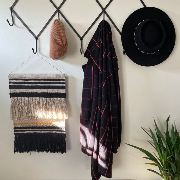 Vintage Style Folding Hand Forged IRON Metal Expending Accordion Rack W ...