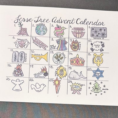 Printable Jesse Tree Advent Calendar for Christmas - Etsy