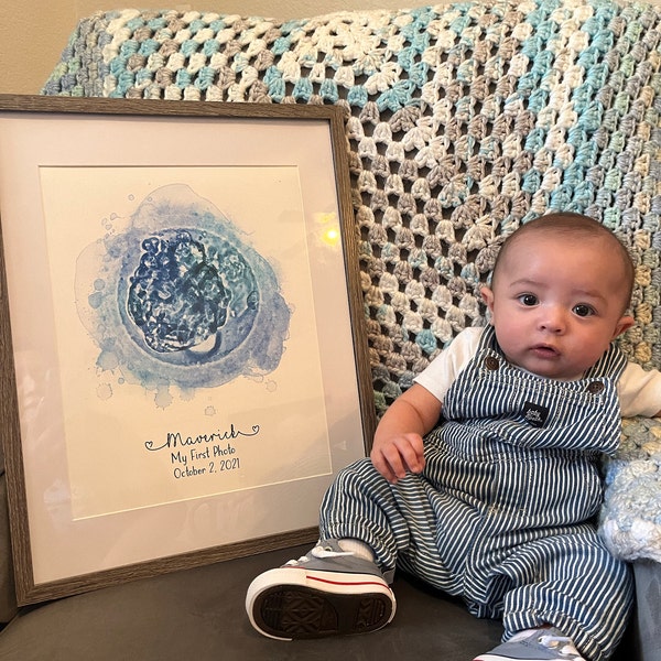 Custom IVF Art Embryo Watercolor Personalized Pregnancy Gift - Nursery ...
