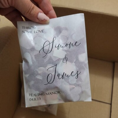 Wedding Confetti Bags 100% Biodegradable Glassine Bags Personalised ...