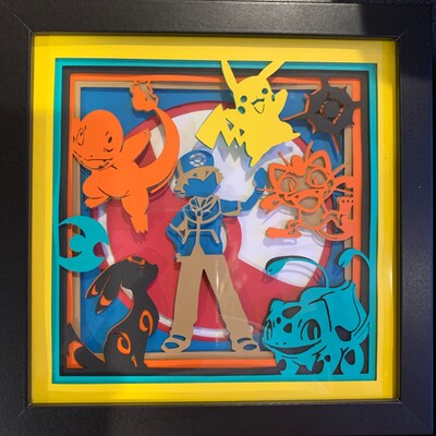 Pokemon Paper Cutting Light Box, 8 LAYER Template Digital Files 29x29cm ...