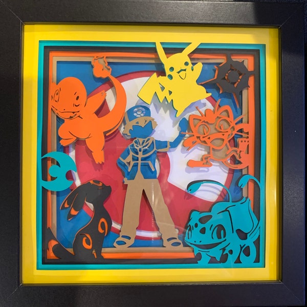 Pokemon Paper Cutting Light Box, 8 LAYER Template Digital Files 29x29cm ...