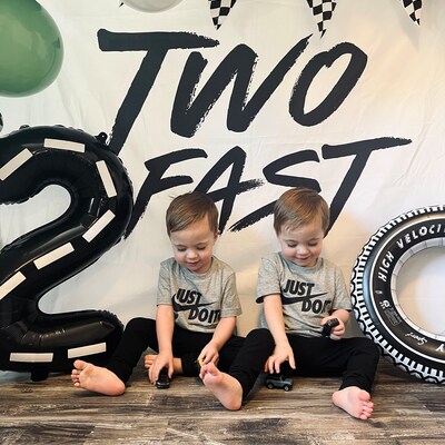 Two Fast Birthday Backdrop Two Fast Birthday Banner Race Car - Etsy